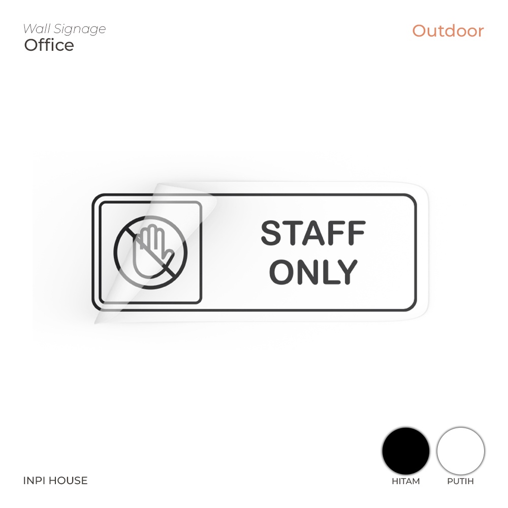 Jual staff only sticker - stiker pintu - stiker ruang staff - staff ...