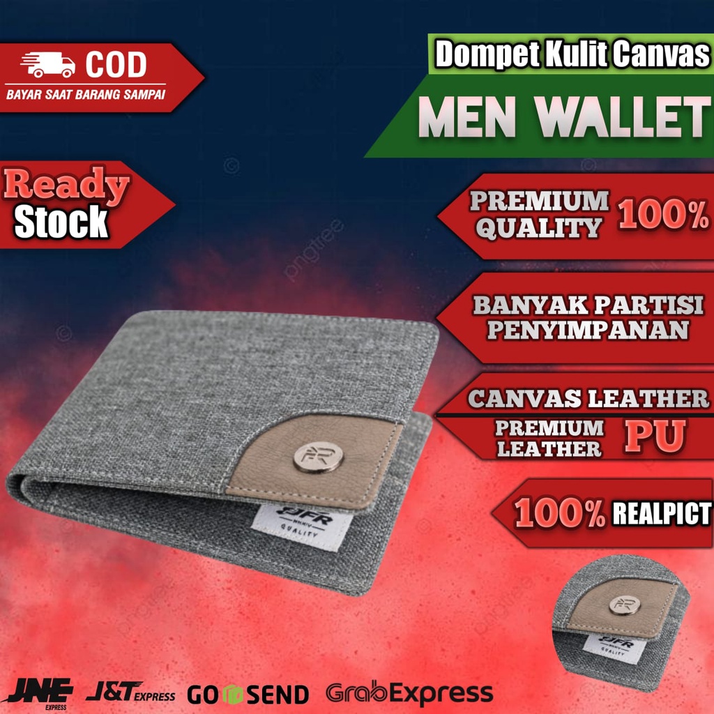 Jual Dompet Lipat Kulit Canvas Pria Cowok 100% ORIGINAL Branded JSHOP02 ...