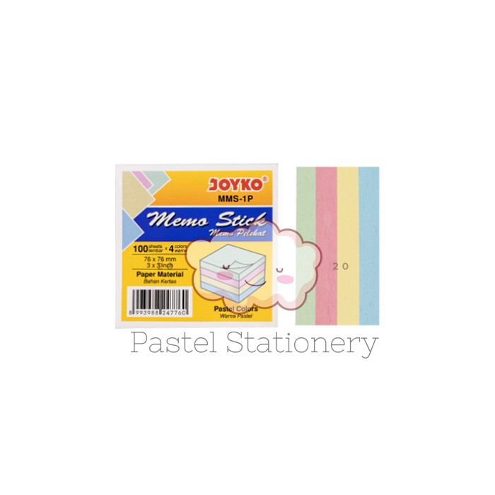 Jual Memo Tempel Sticky Notes Pastel Color Joyko MMS-1P - Kertas Stick ...