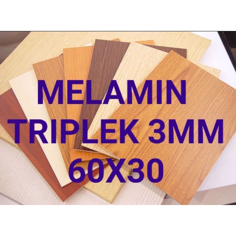 Jual Triplek melamin 3mm 60x30 | kayu Papan lapis | Shopee Indonesia