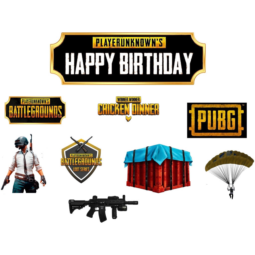 Jual TOPPER CAKE ULANG TAHUN / HIASAN KUE CUSTOM PUBG | Shopee Indonesia