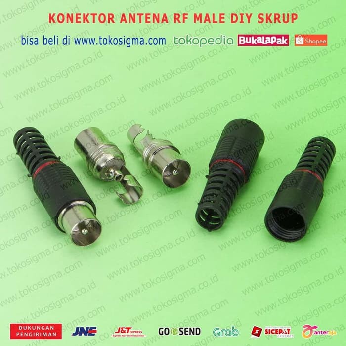 Jual sig-94 KONEKTOR KEPALA COLOKAN KABEL ANTENA TV RF MALE RAKIT SKRUP ...