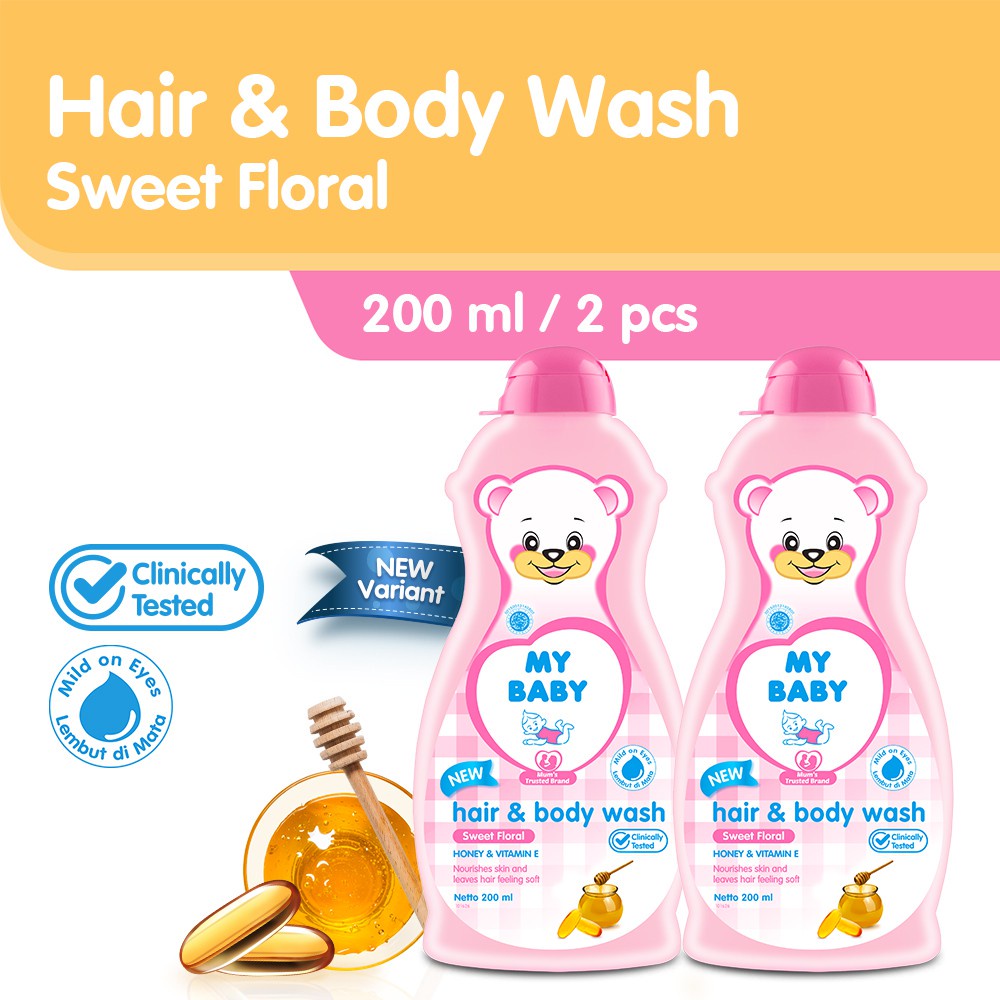 Jual My Baby Hair & Body Wash Sweet Floral [200 ml/2pcs] - Exp: 03.2026 ...