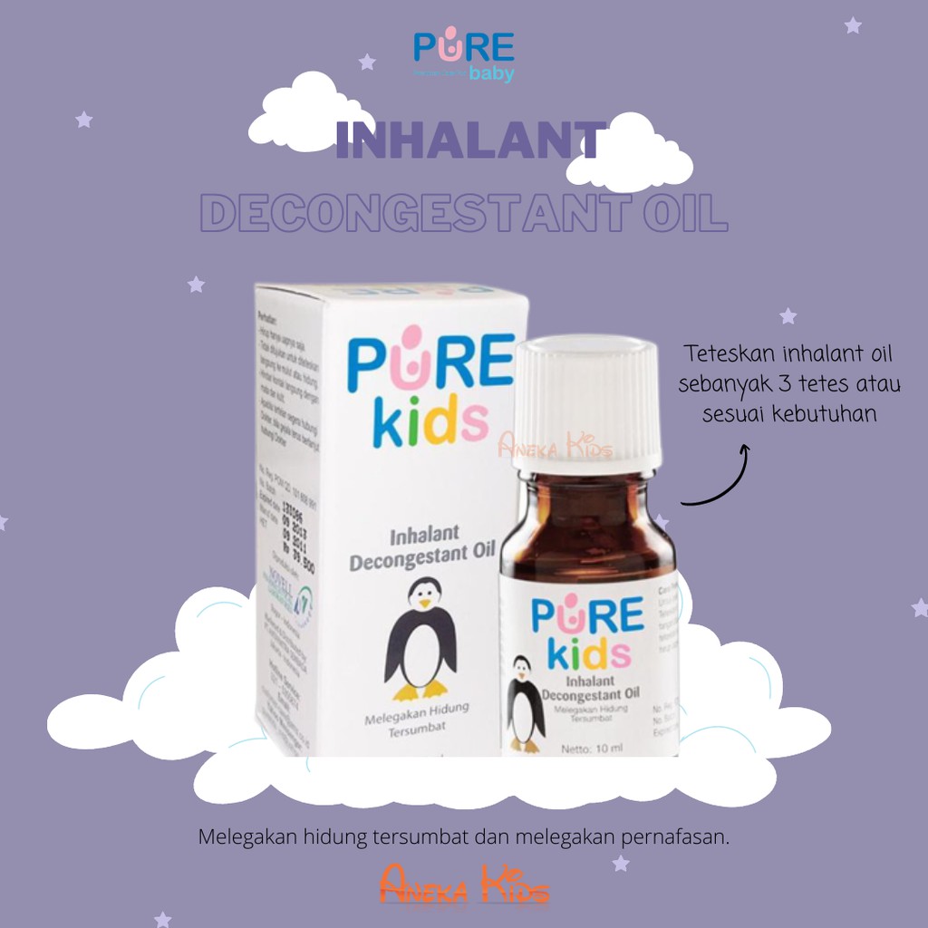 Jual Pure Baby Kids Inhalant Decongestant Oil 10 ml | Shopee Indonesia
