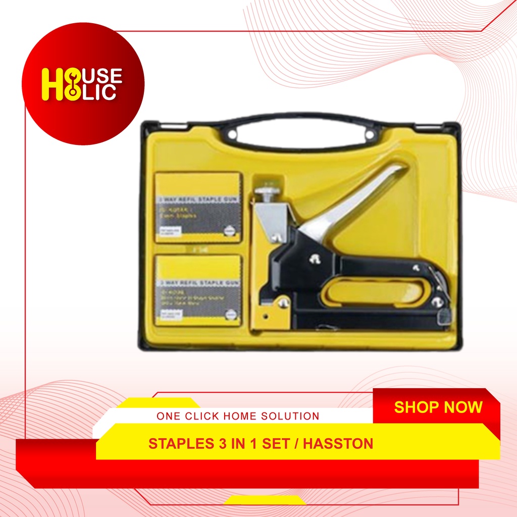 Jual Staples Gun Tembak Set Stapler Staple Staples Tembok Hasston 4090 ...