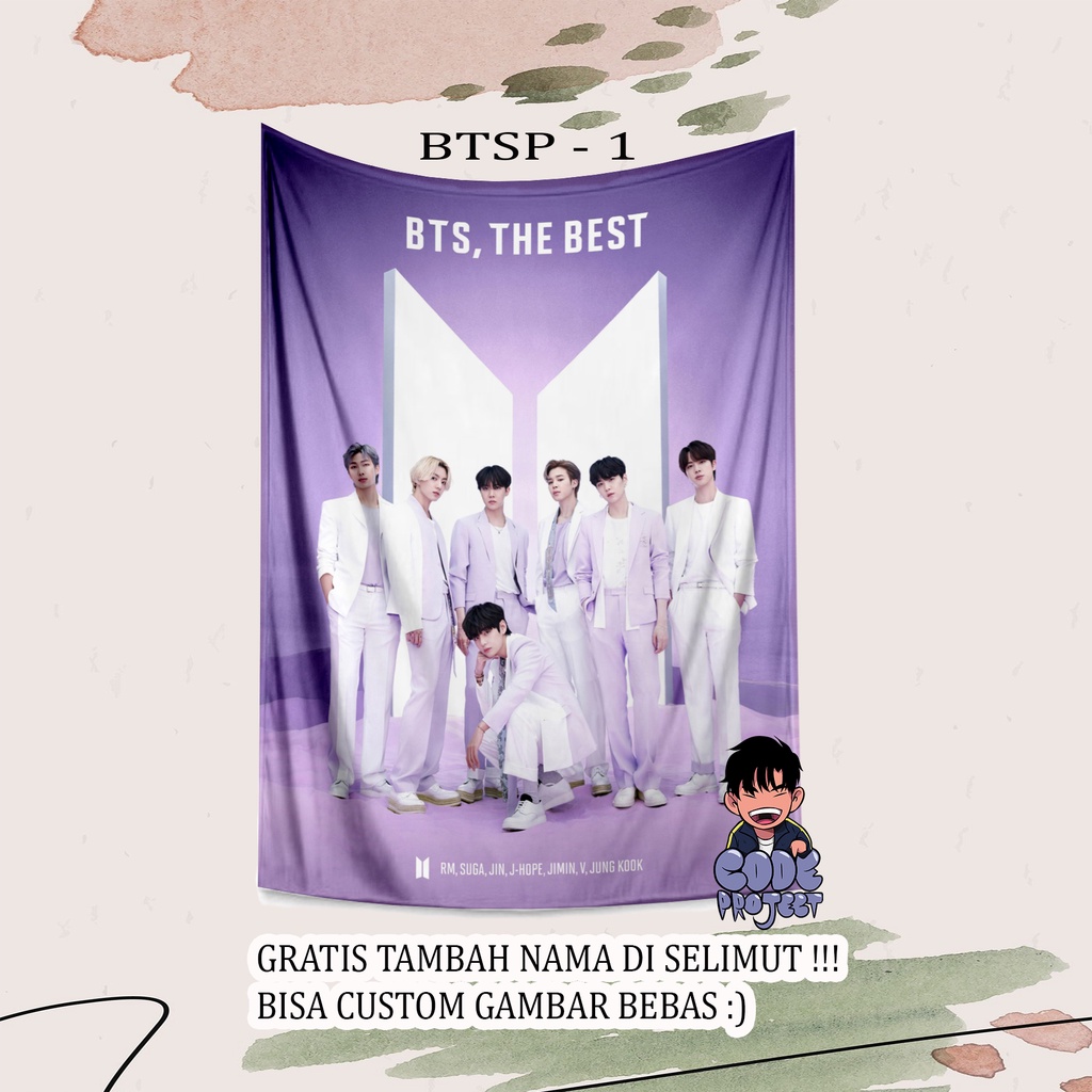 Jual SELIMUT BTS PURPLE - purple - selimut custom bts - selimut army ...