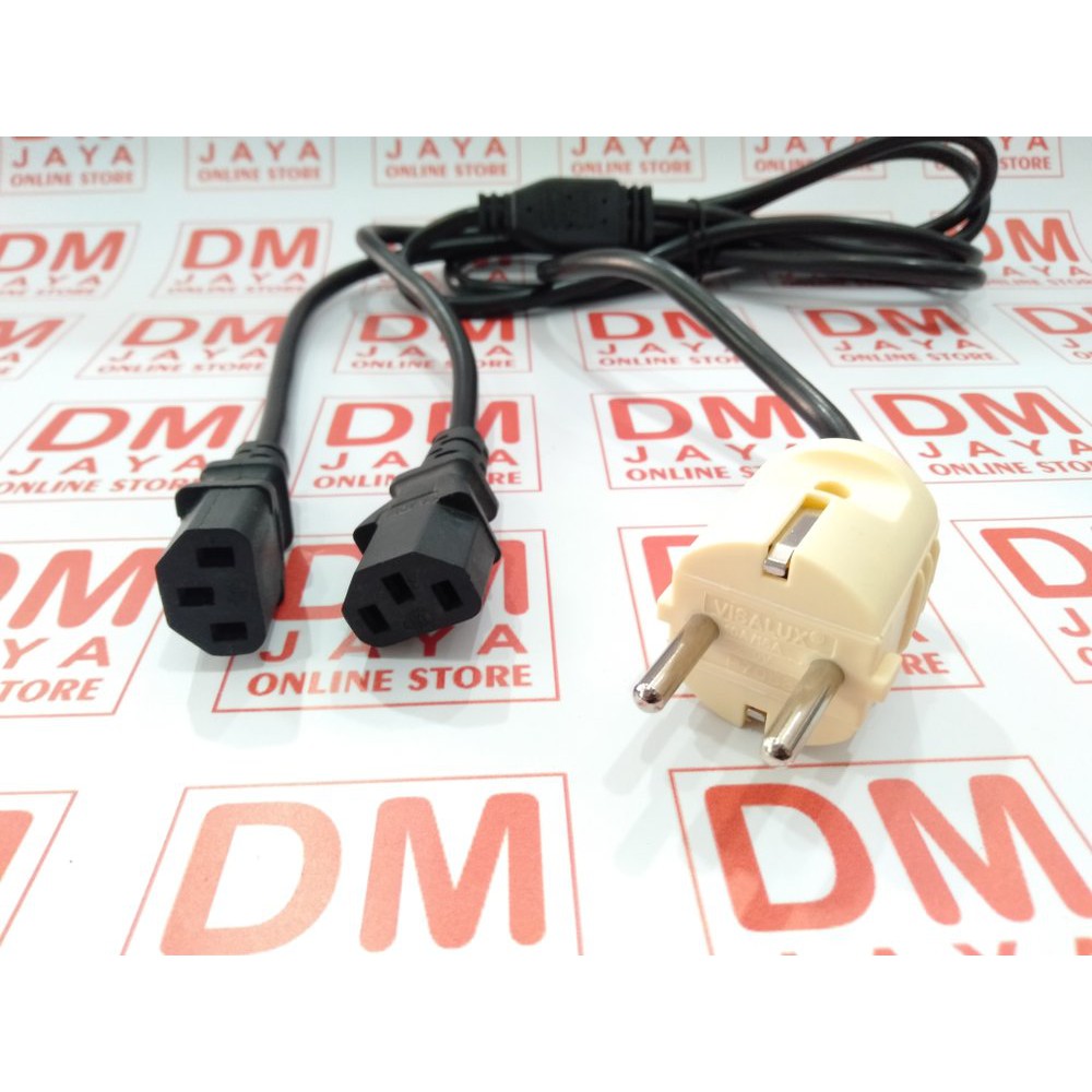 Jual Kabel Power CPU atau monitor ke listrik Cabang 2 3 Pin Kaki 2 1.8m ...
