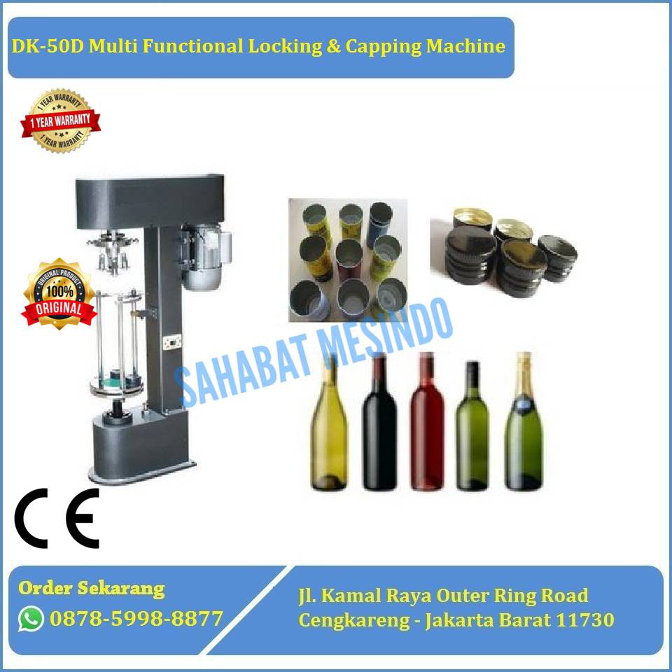 Jual DK-50D Locking & Capping Machine - Mesin Tutup Botol (Metal Cap) -PP | Shopee Indonesia