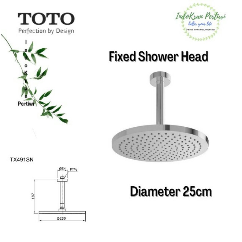 Jual SHOWER MANDI TOTO TX491SN type ceiling / Fixed Shower head TOTO | Shopee Indonesia