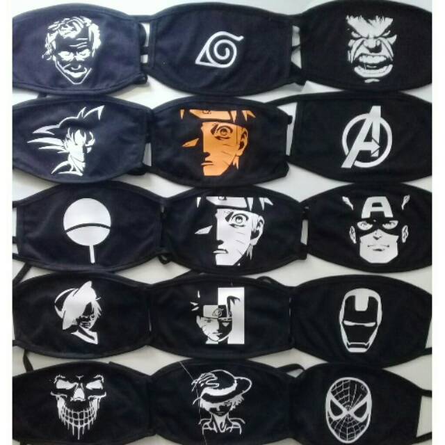 Jual MASKER KAIN 2 LAPIS KARAKTER SUPER HERO DAN ANIME BISA CUSTOM ...