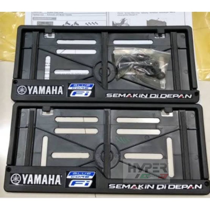 Jual Dudukan Plat Nomor-Cover Plat Nomor Karbon Hitam Tulisan Yamaha ...