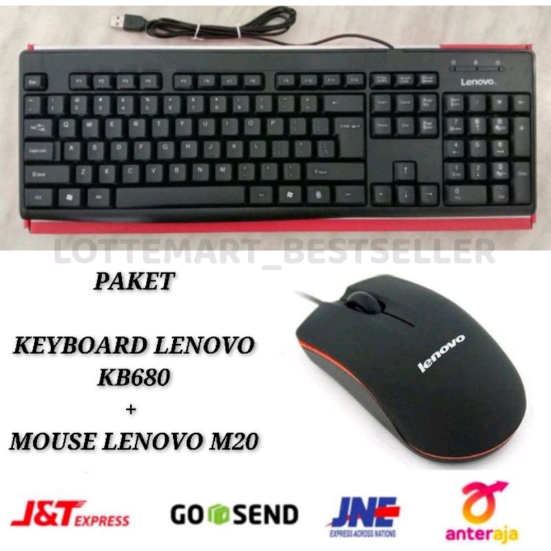 Jual PAKET KEYBOARD LENOVO KB680 + MOUSE WIRED LENOVO M20 | Shopee ...