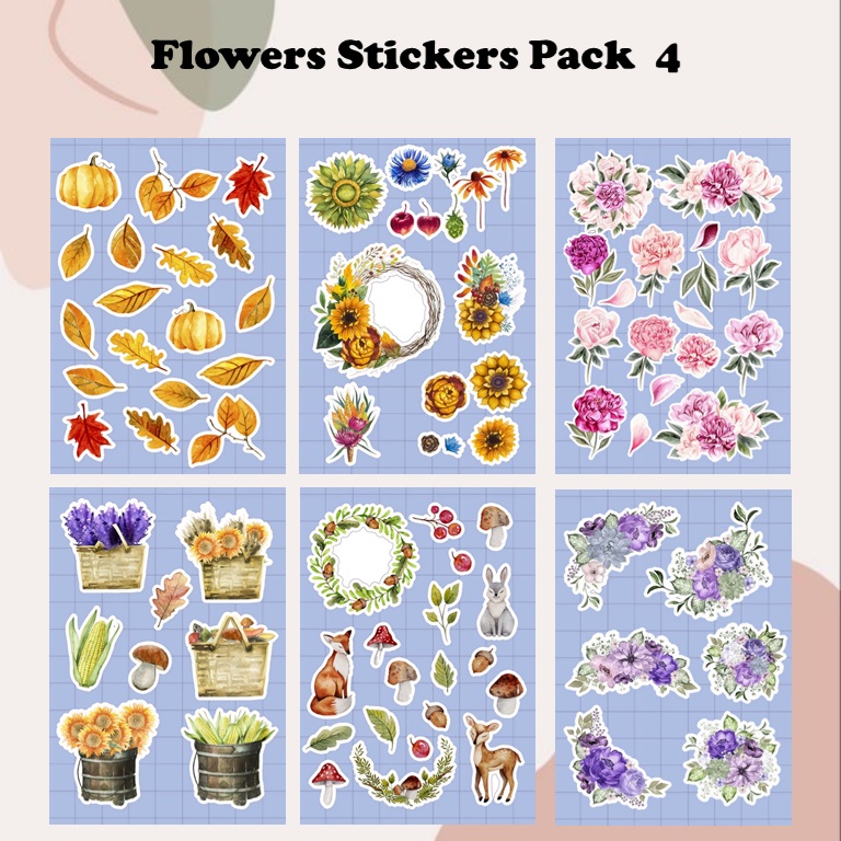 Jual [PART 4] Flowers Stickers , stiker bunga estetik aesthetic ...