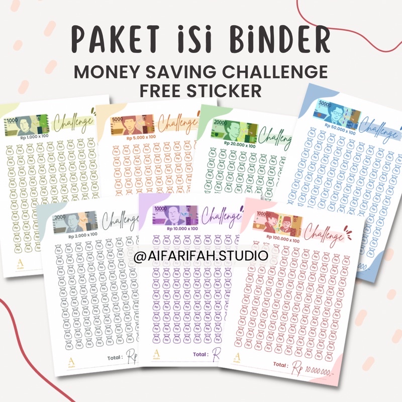 Jual A5 - ISI BINDER TANTANGAN MENABUNG - TABUNGAN NOMINAL UANG - FREE ...