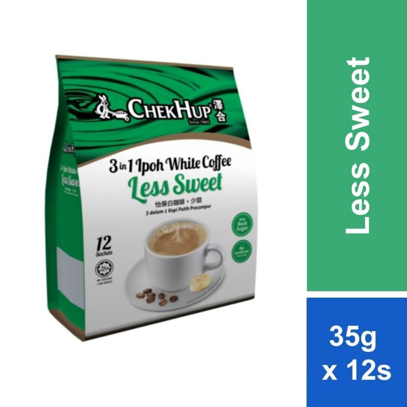 Jual CHEK HUP 3in1 Less Sweet White Coffee Malaysia (35g x 12 sachet ...