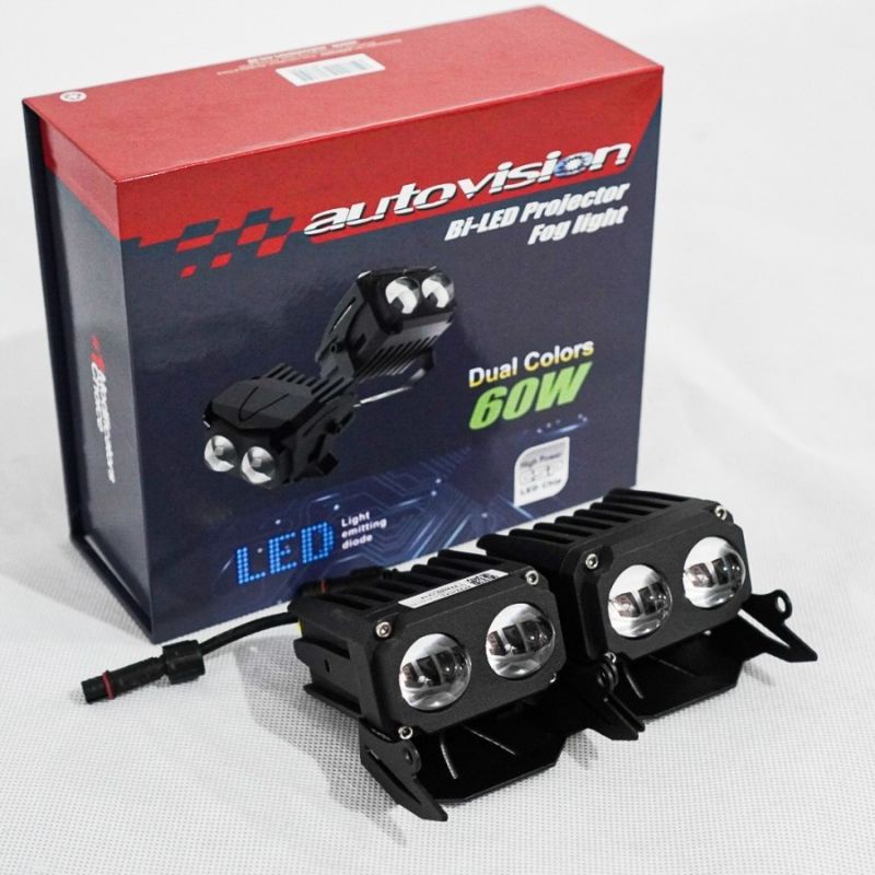 Jual Lampu LED Autovision mini projector projie 2 mata lensa putih ...