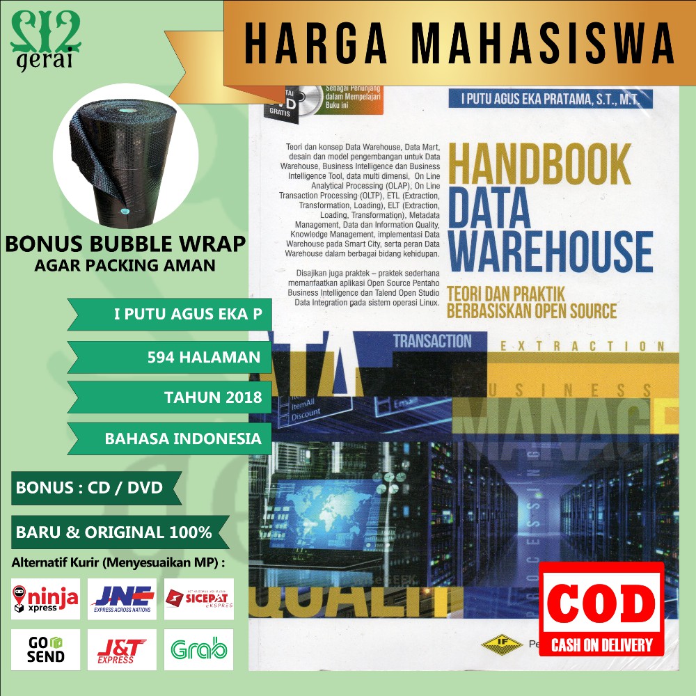 Jual BUKU HANDBOOK DATA WAREHOUSE TEORI DAN PRAKTIK BERBASISKAN OPEN SOURCE HARGA MAHASISWA ...