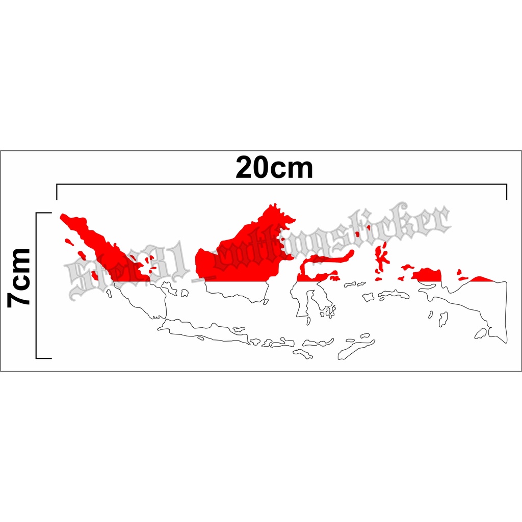 Jual Stiker cutting peta Indonesia merah putih, sticker peta Indonesia ...