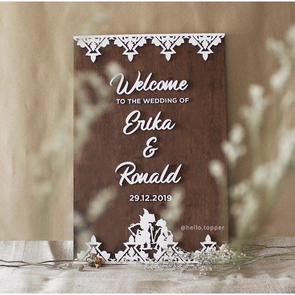 Jual Welcome Sign 40x60cm / Wooden Sign / Papan Huruf Kayu | Shopee ...