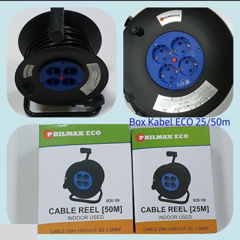 Jual kabel rol 25m 25 meter 4 lobang Philmax cable reel / kabel roll 25 ...