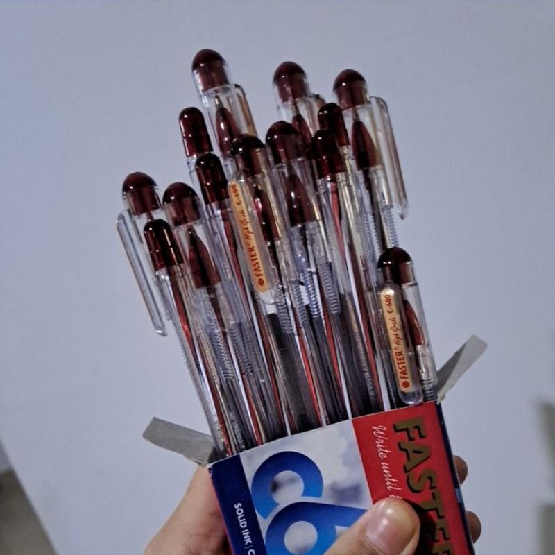 Jual Pulpen Merah Faster 0.7mm | Red Pen Tinta Merah Refill | Shopee ...
