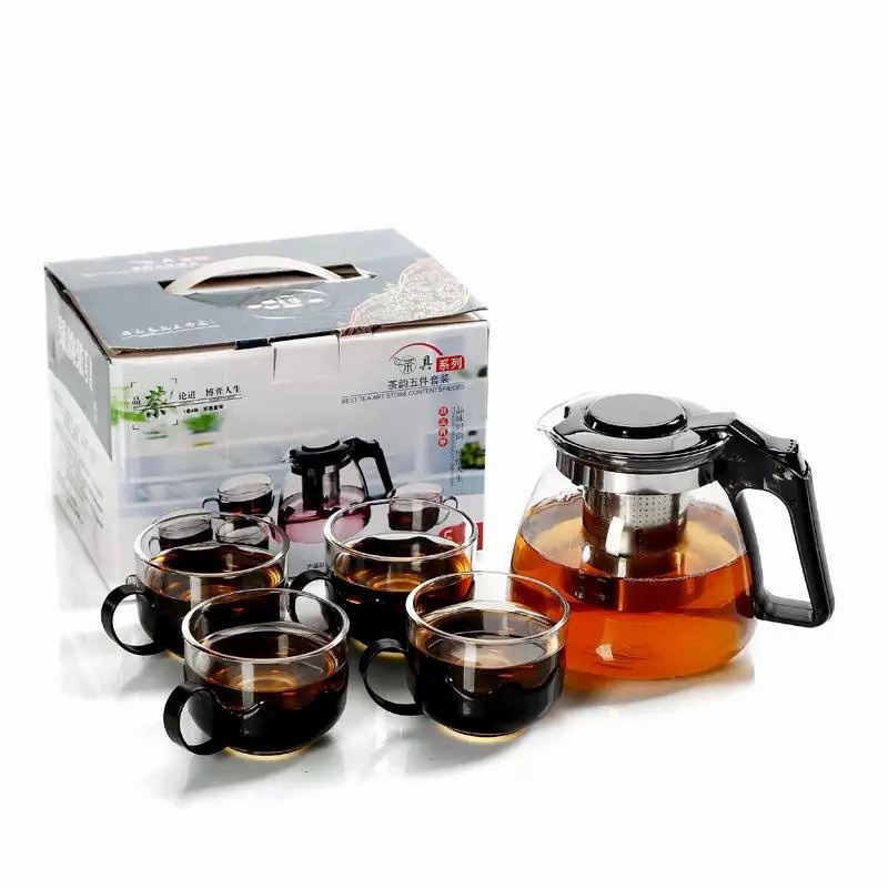 Jual LM tea pot teapot set 5 in 1 teko teh kopi susu dengan saringan ...