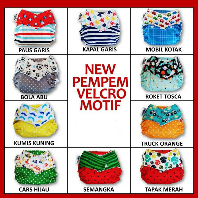 Jual Clodi Popok Kain Pempem Velcro, Snap, Inner Gusset dan Leg Gusset ...