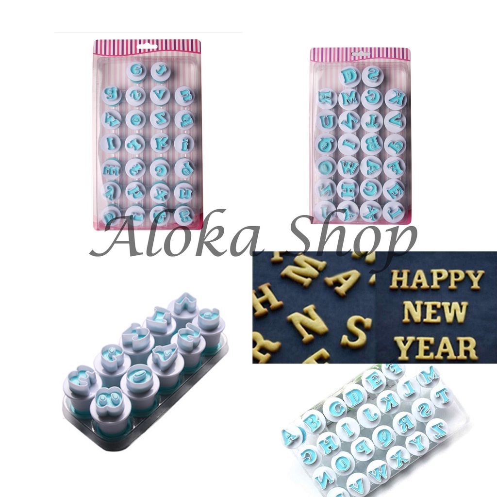 Jual Cetakan huruf fondant alphabet mold huruf besar kecil angka ...