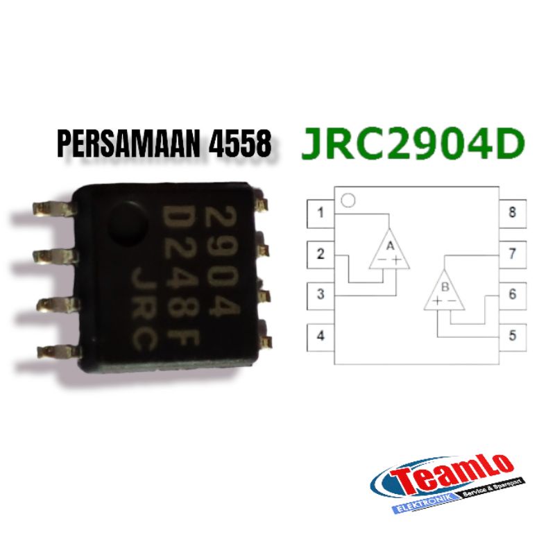 Jual IC DUAL OP AMP PERSAMAAN 4558 ORIGINAL JRC2904 MODEL SMD IC SMD | Shopee Indonesia