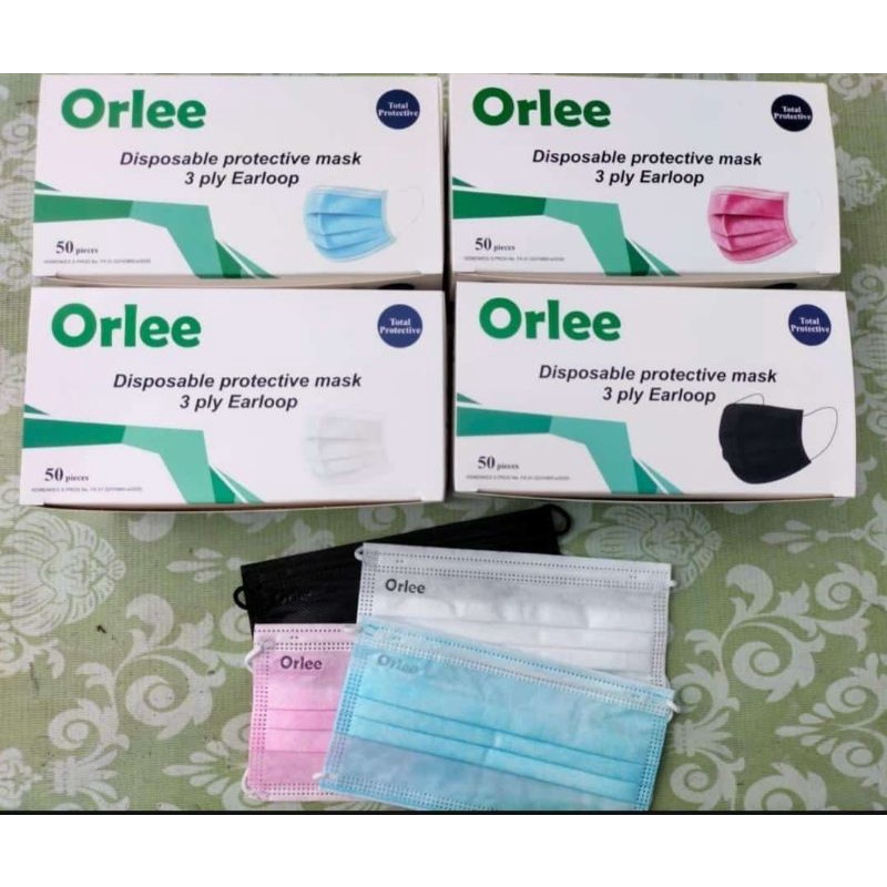 Jual MASKER ORLEE EARLOOP 3PLY ISI 50 | Shopee Indonesia