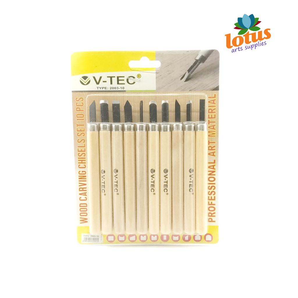 Jual V-TEC Wood Carving Tool / Alat Pahat Pisau Ukir Kayu set 10 ...