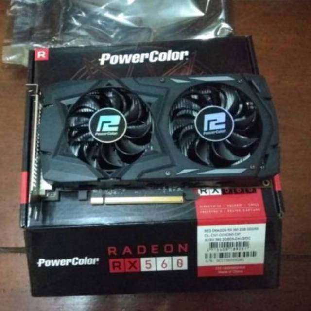 Jual VGA PowerColor Radeon RX 560 2GB DDR5 Dual Fan Second Original ...