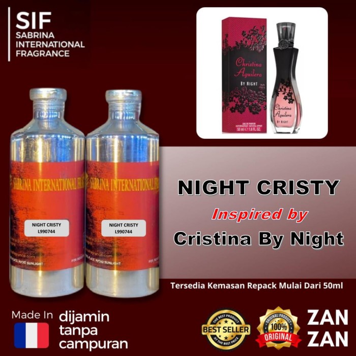 Jual Bibit Parfum Night Cristy 100ml By SIF Tanpa Campuran | Shopee ...