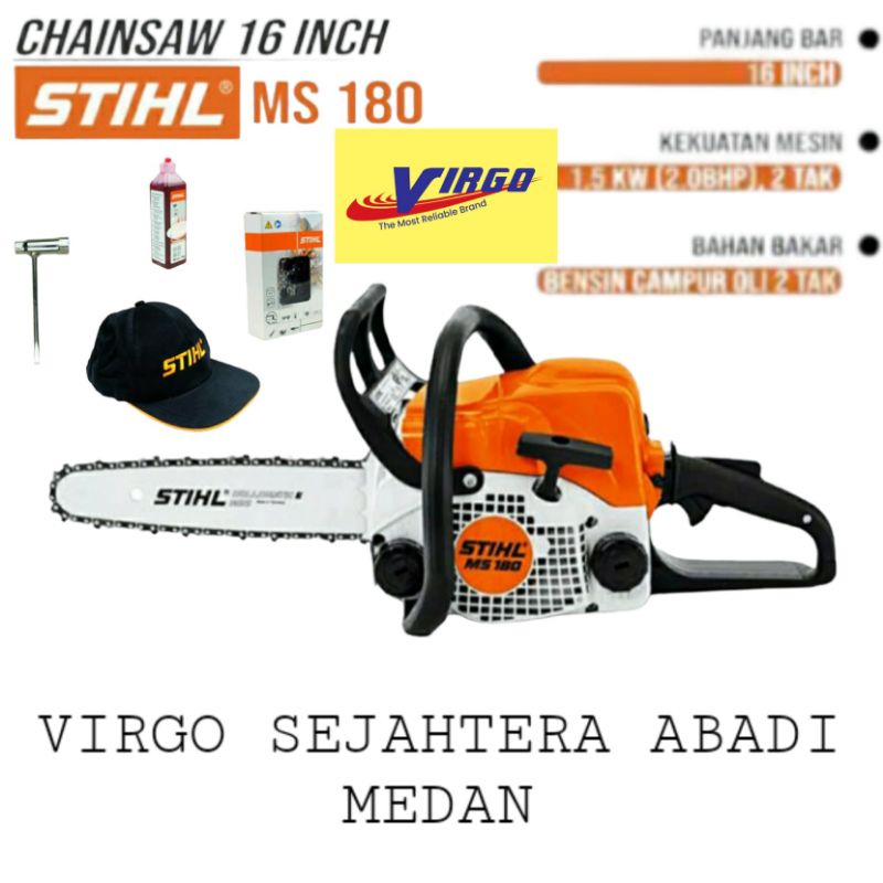 Jual ORI ASLI STIHL MS-180 CHAINSAW CHAIN SAW SENSO GERGAJI POTONG KAYU 16" 16 " MS 180 MS180 ...