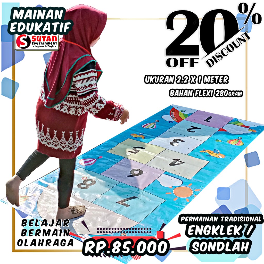 Jual VIRAL permainan engklek / karpet engklek / ular tangga / mainan ...