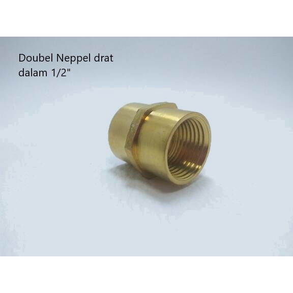 Jual DOUBLE NEPEL DRAT DALAM CHROME KUNINGAN 1/2" SAMBUNGAN PIPA | Shopee Indonesia