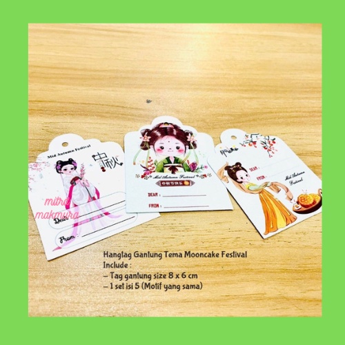 Jual hang tag mid autumn festival greeting card parcel tag kartu ucapan ...