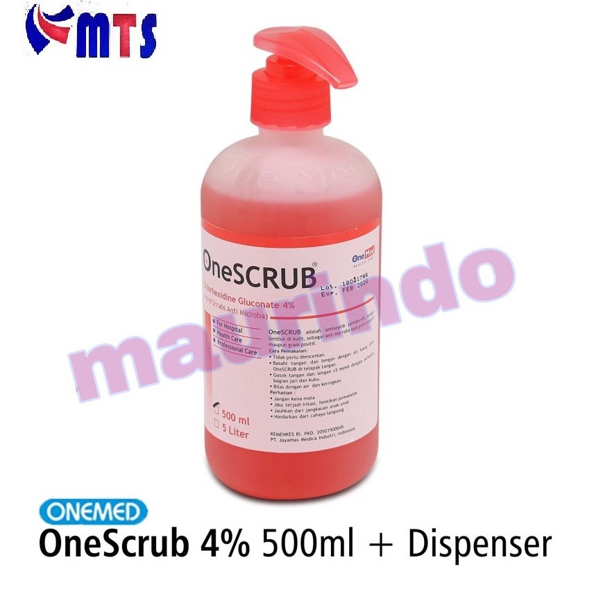 Jual COD - Onemed Onescrub 4 % + Dispenser One Scrub Pump 500 ml 4% ...