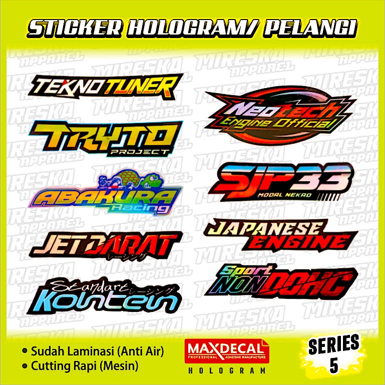 Jual Terbaru!! Stiker Viral Hologram Terlaris Racing Series 5 / Sticker ...