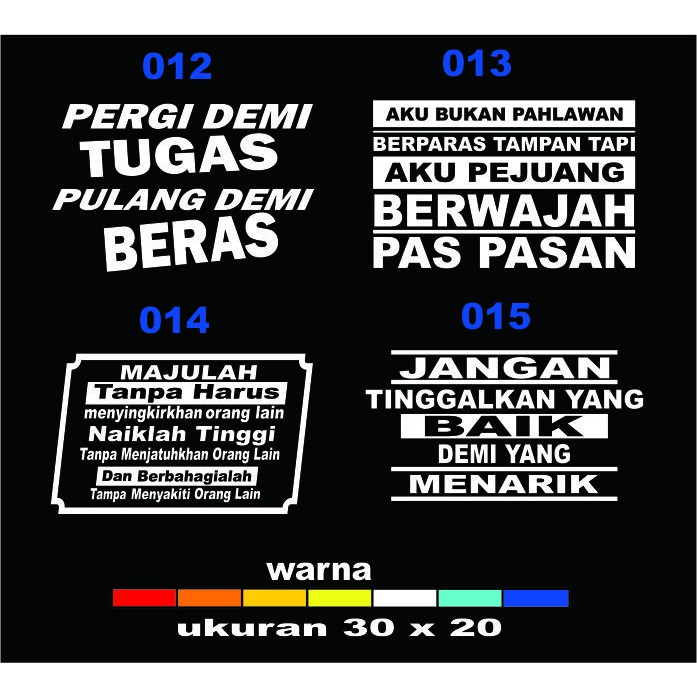 Jual stiker kata-kata lucu simpel buat kaca pintu mobil 20cmx30cm.pilih no | Shopee Indonesia