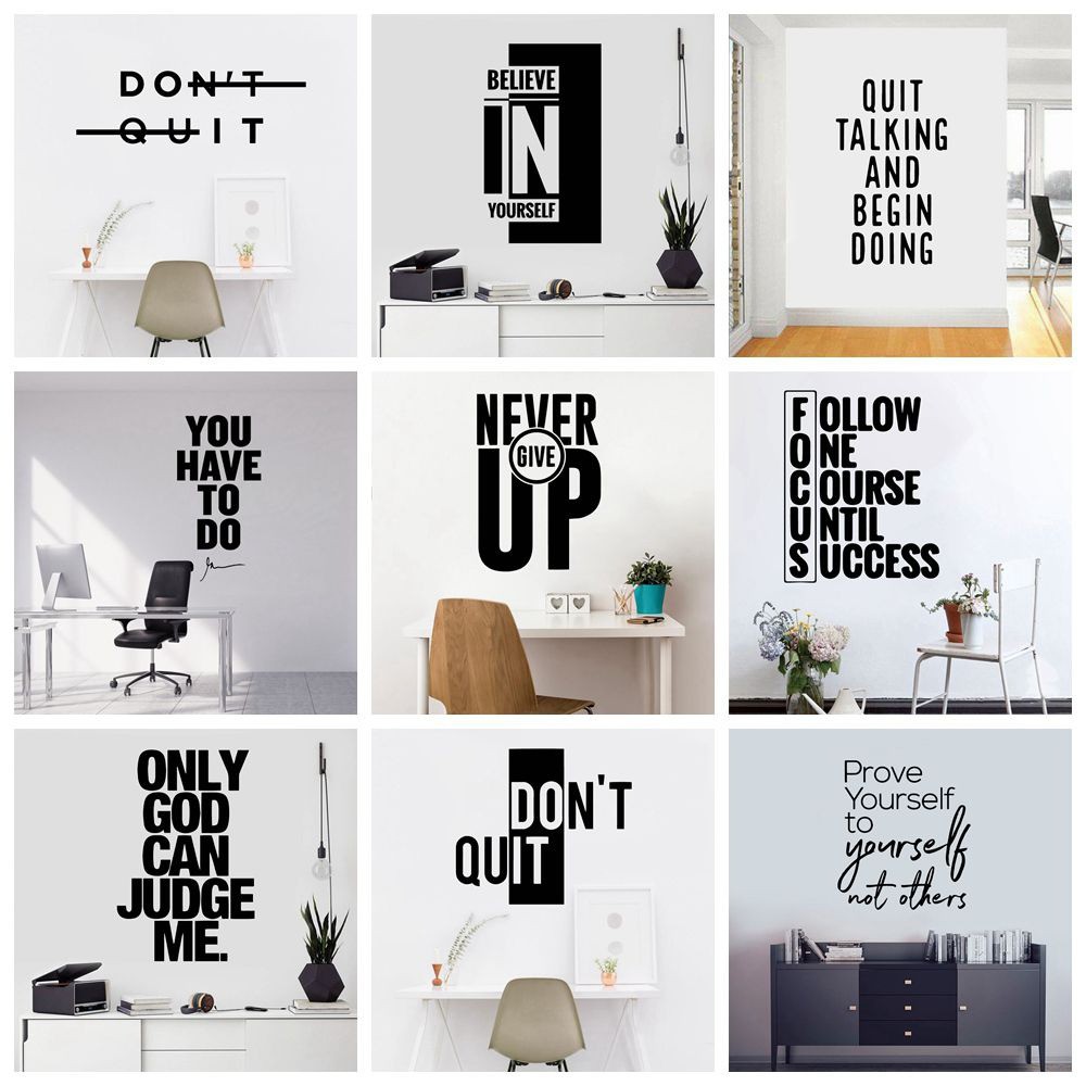 Jual Stiker Dinding Wallpaper Quotes Kata Motivasi Semangat Kaca Tembok Ruangan Office Kantor