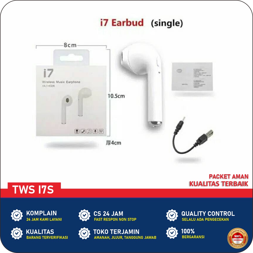 Jual Hedset HBQ i7 TWS Twins Wireless Headset earphone Bluetooth Mini ...