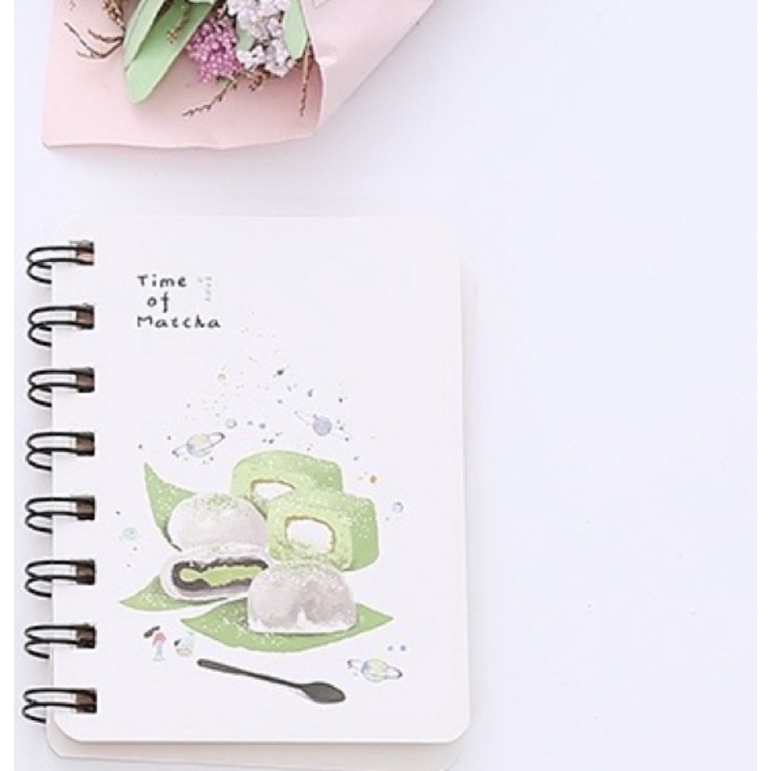Jual notebook A7 ring notes notepad gaya korea white green aesthetic ...