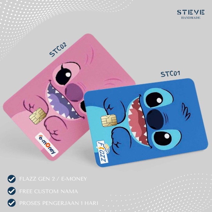 Jual Flazz Gen 2 BCA Emoney Mandiri Stitch Custom Nama FG2006 EM2101 ...