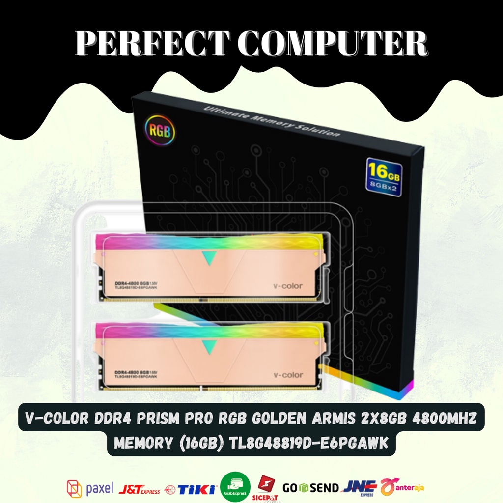 Jual V-COLOR DDR4 PRISM PRO RGB GOLDEN ARMIS 2x8GB 4800Mhz Memory (16GB ...