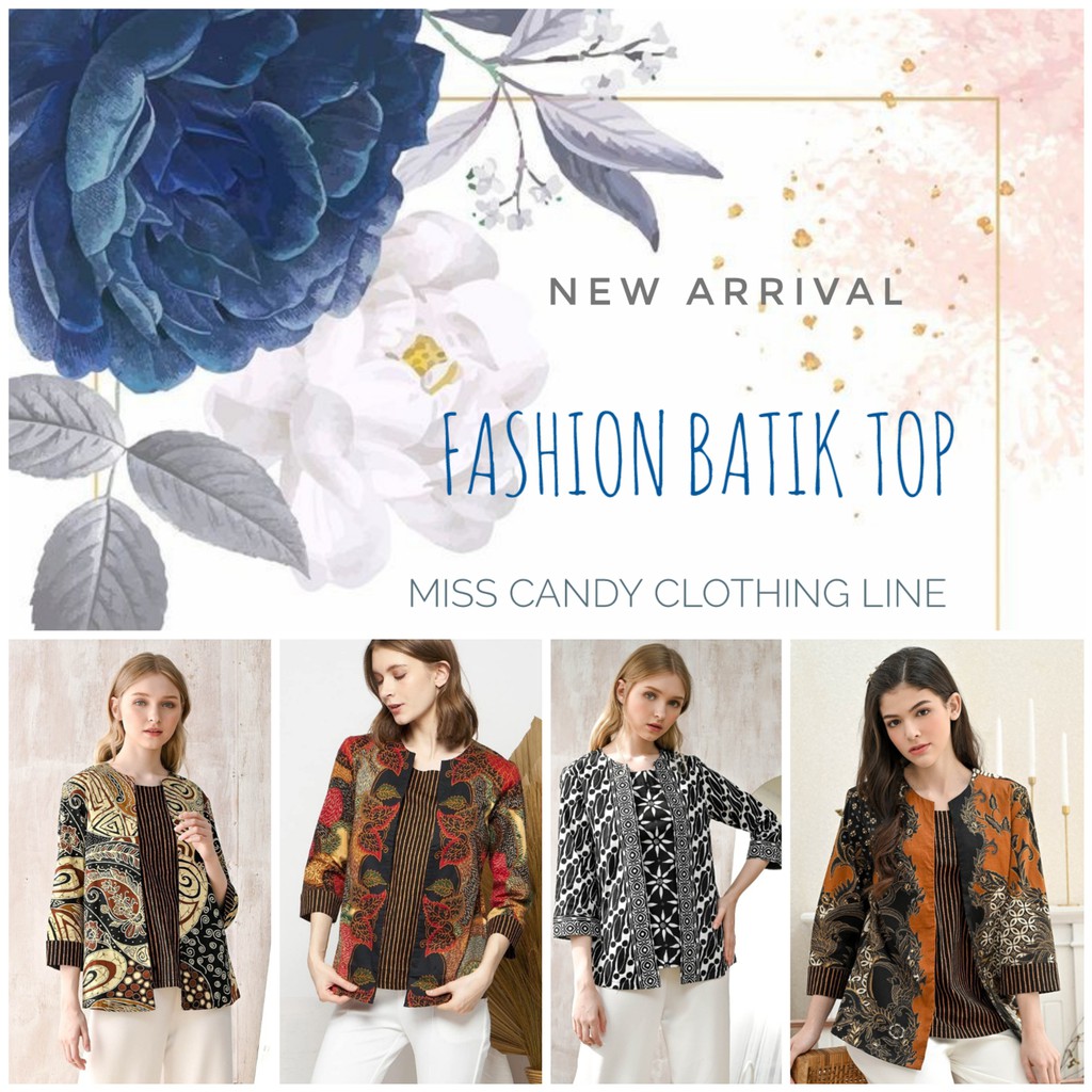 Jual Atasan Batik Wanita Modern Model Rompi 242 ATW AON ANO AWE AZ ANA ...