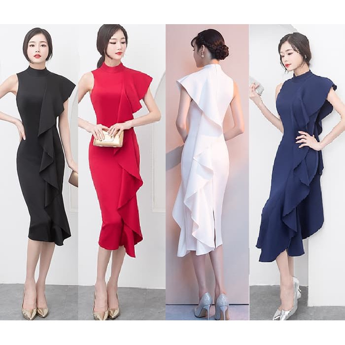 Jual Gaun Pesta 0210718 Hitam Merah Putih Biru Party Dress Gown ...