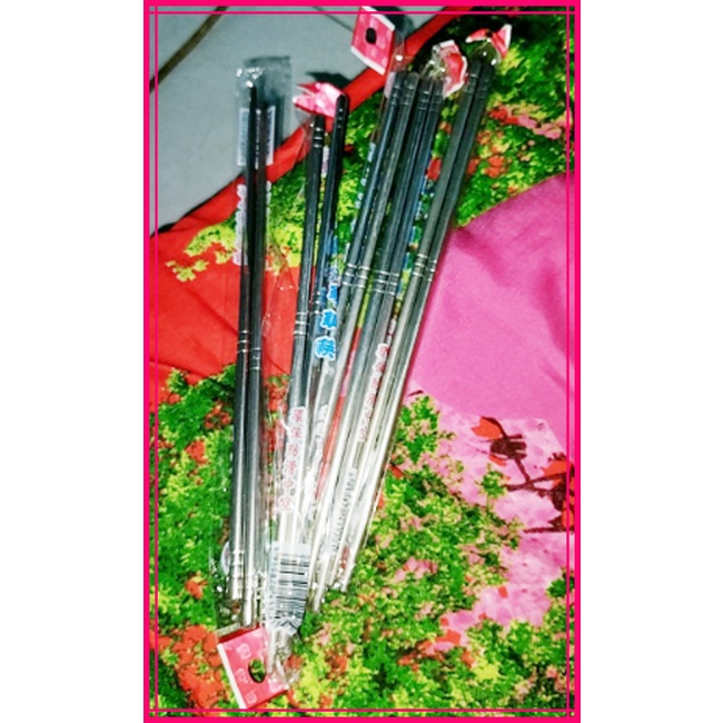 Jual Sepasang Sumpit Makan Korea bahan Stainless Steel Alat Makan ...
