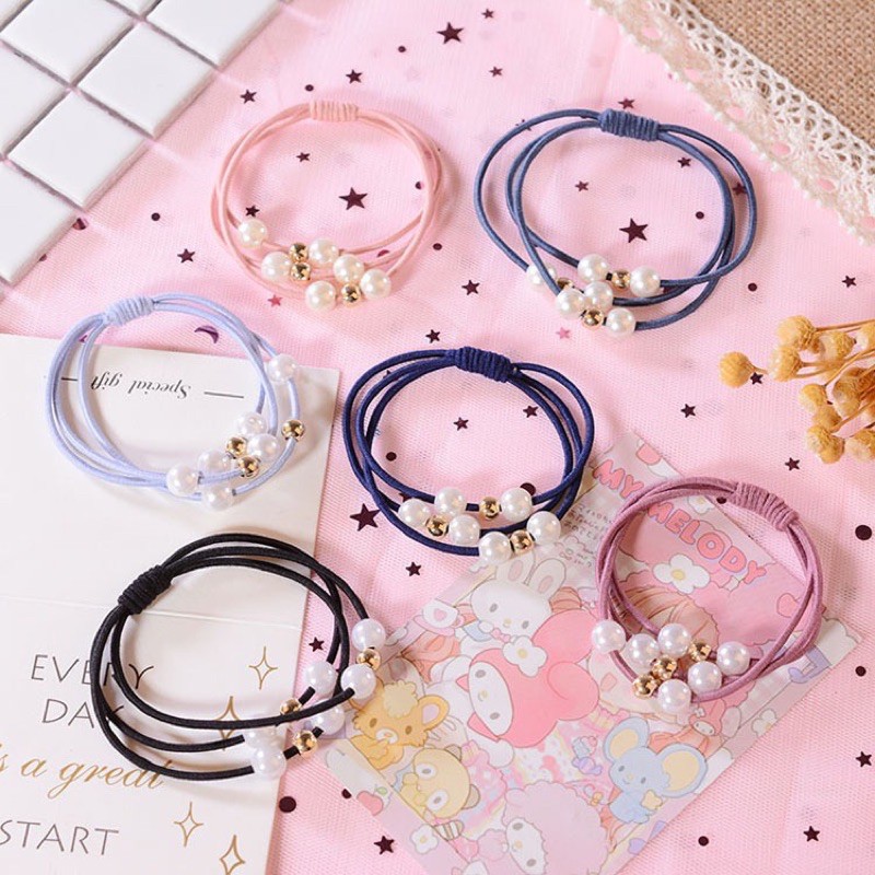 Jual Karet Ikat Rambut Mutiara Pearl • iket Karet Gelang Aksesoris ...