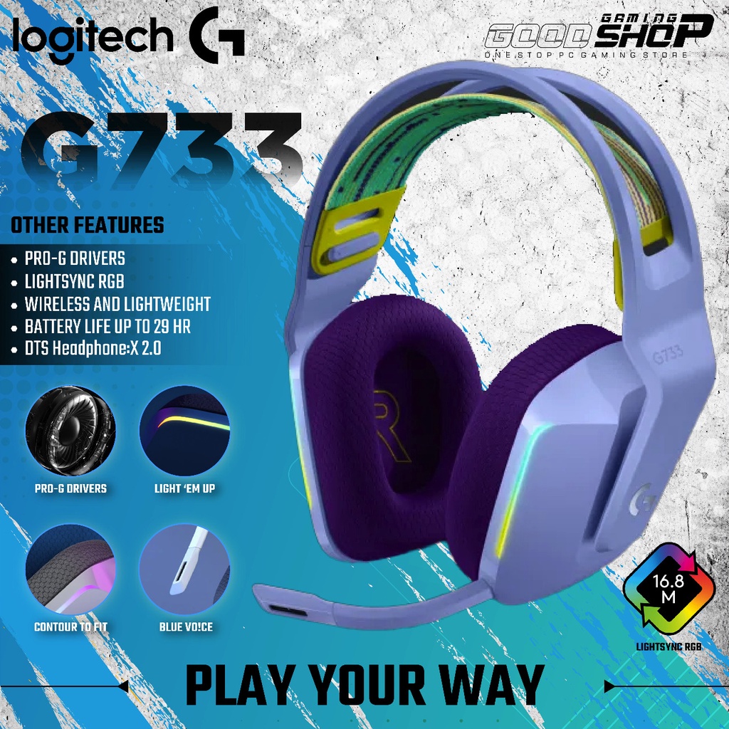 Jual Logitech G733 Lightspeed LILAC - Wireless Gaming Headset | Shopee ...